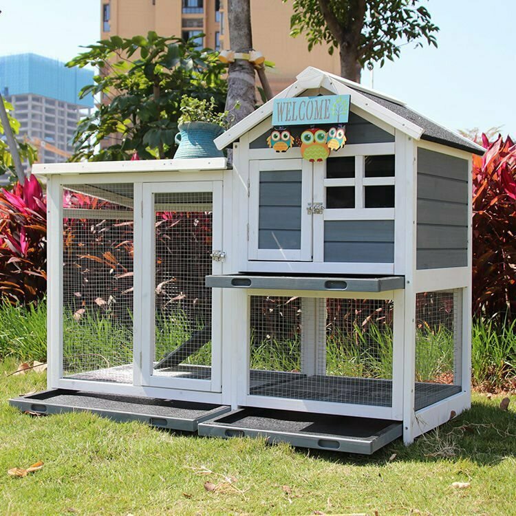 Наружная двухслойная клетка для домашних животных, деревянная