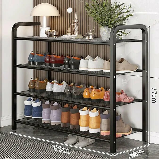 Бытовой шкаф для обуви из кованого железа, шкаф для хранения обуви Обувница, Металлический сплав, 100х28х77 см