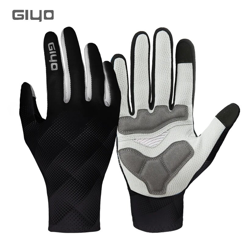 Велосипедные зимние термоперчатки с полным пальцем, MTB, дорожный велосипед, L, Black