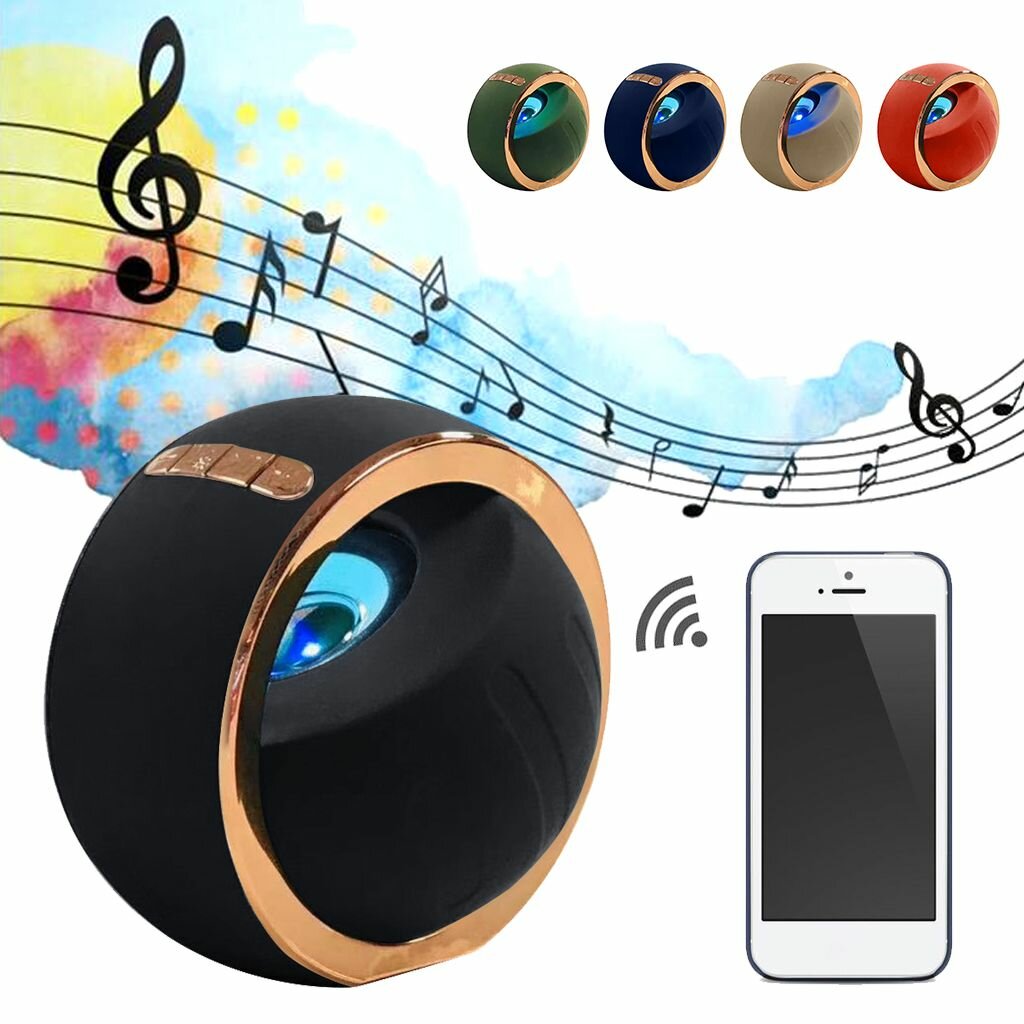 (1 шт.) MMS беспроводной динамик Bluetooth, модный сабвуфер-золотой