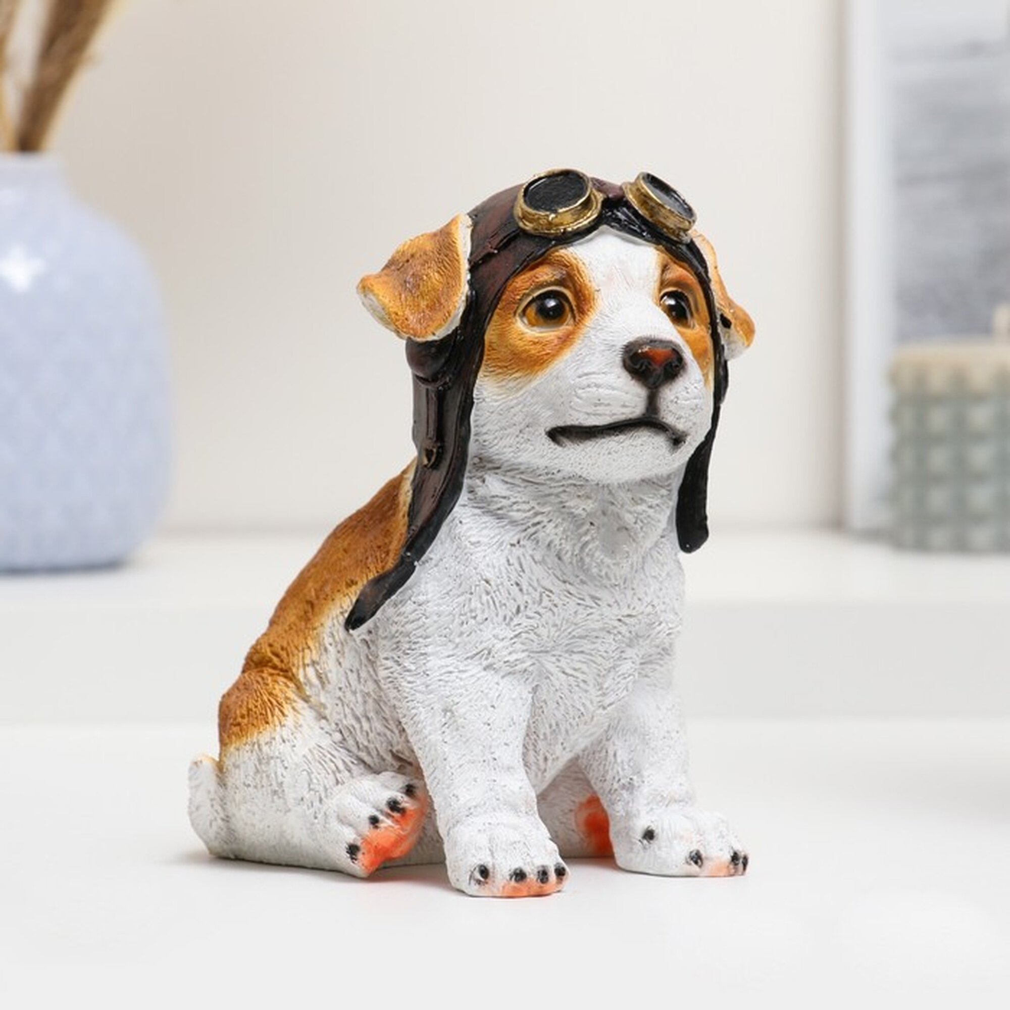 Фигура Хорошие сувениры "Щенок-авиатор", полистоун, 14x10x16 см