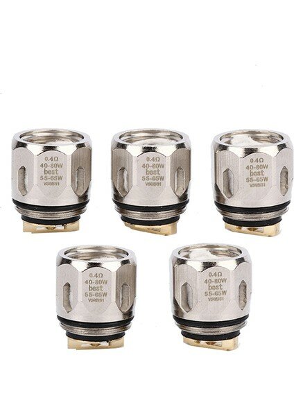 Five piece set GT2 0.4 ohm spare coil set GT2 0.4 ohm hardware accessories, 5 pieces per box, metal, silver finish, compatible with Mini, SKRR, Revenger, II Kit, Cascade Mini, Cascade Baby devices