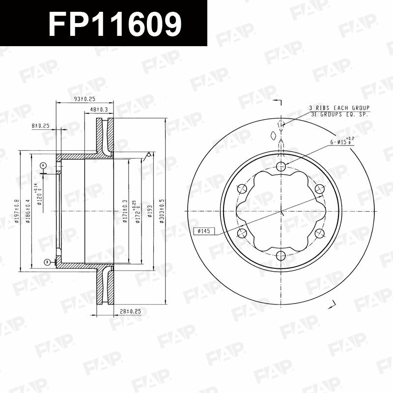 Диск тормозной задний Мерседес Спринтер, Фольцваген Крафтер