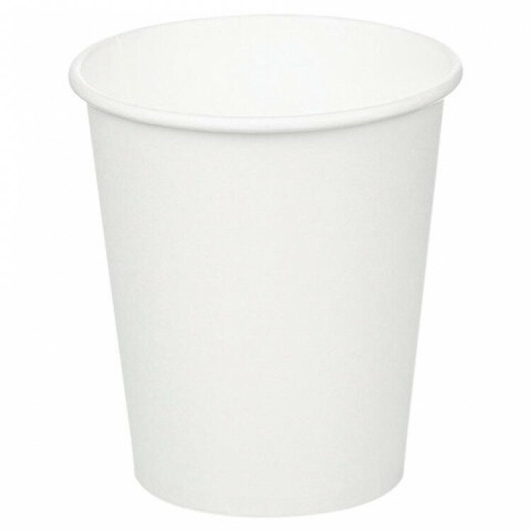 Стакан одноразовый бумажный 200/276 мл, D 80 мм, 50 шт, однослойный для холодного и горячего белый, скандипакк, -0000, 771S70900-0000