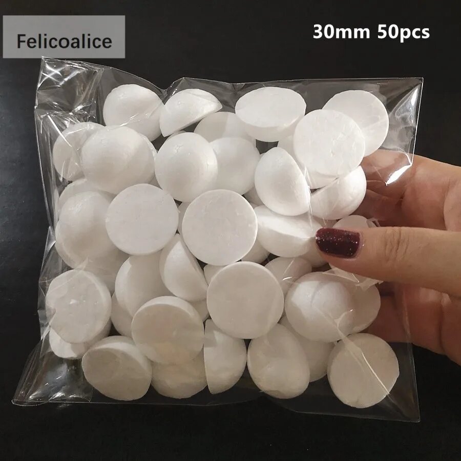 Полусферы из пенопласта Felicoalice для поделок 50-100 шт