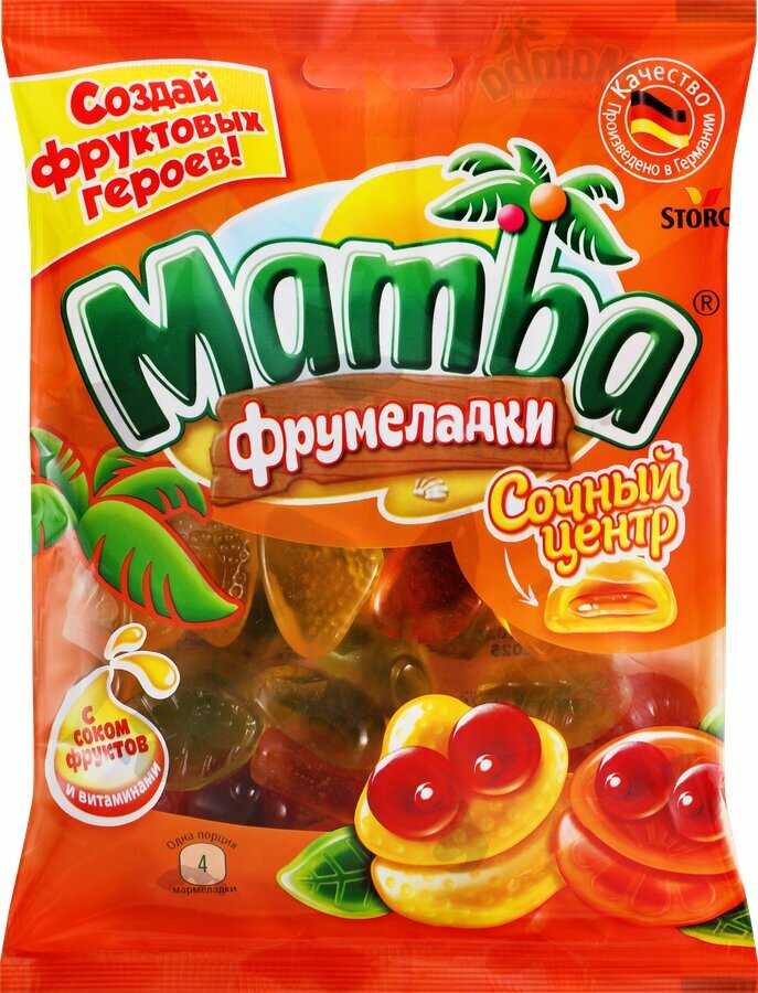 Мармелад жевательный MAMBA Фрумеладки сочный центр, 140г
