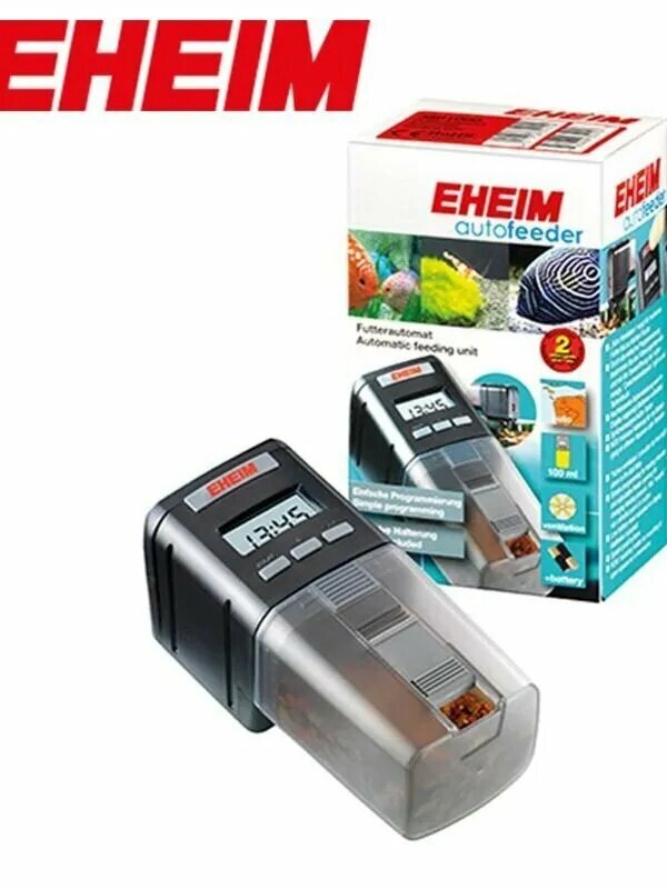 Автоматическая кормушка для рыбы EHEIM Компактное оборудование с загрузочной камерой; в основном для хлопьевидных кормов