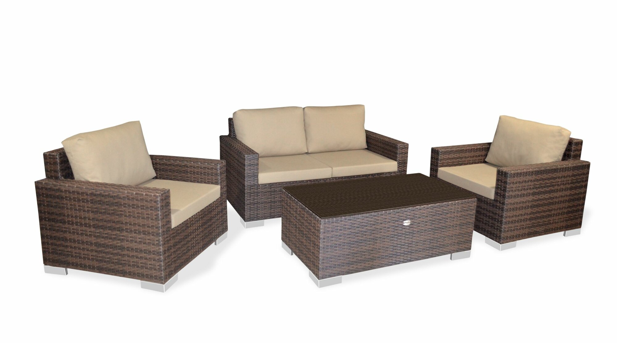 Комплект из искусственного ротанга Тенериф, цвет микс венге + темно-коричневый