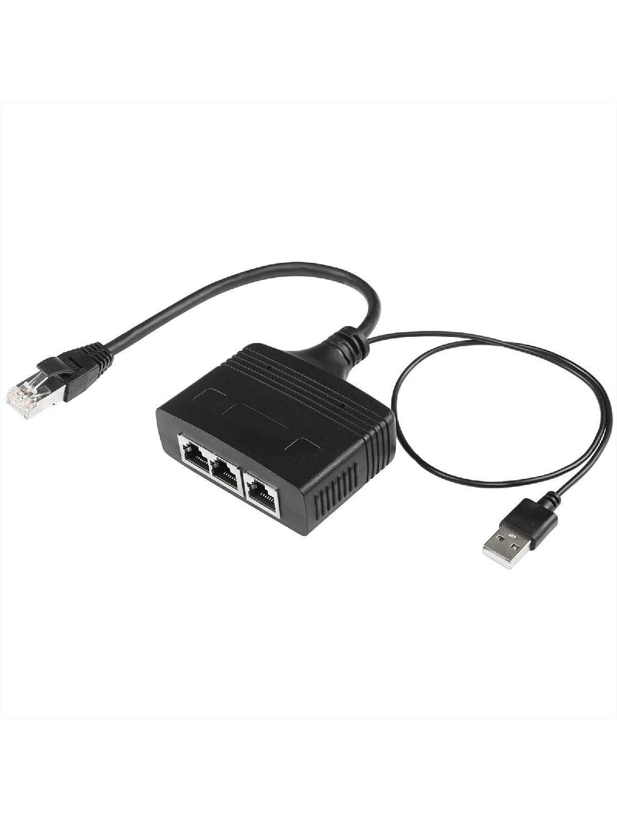 100Mbps RJ45 LAN Ethernet Networks Distributor Splitter 1 Male to 3 Female Socket Port Adapter Cable Extender Cable
