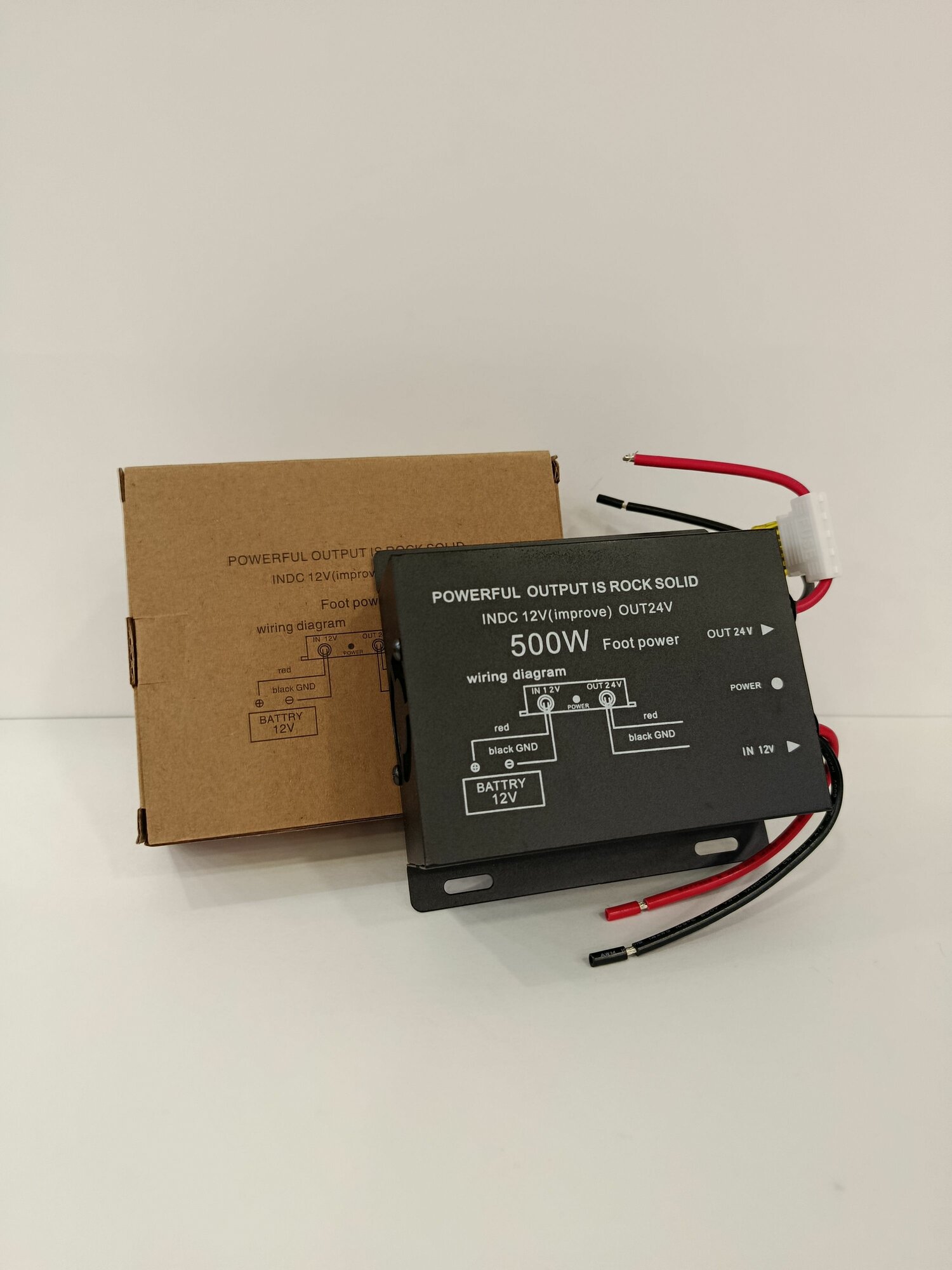 500W (12 в 24) / Повышающий преобразователь с 12V - на 24V, 500 Вт, бурый (1 шт.), арт: 6843-К