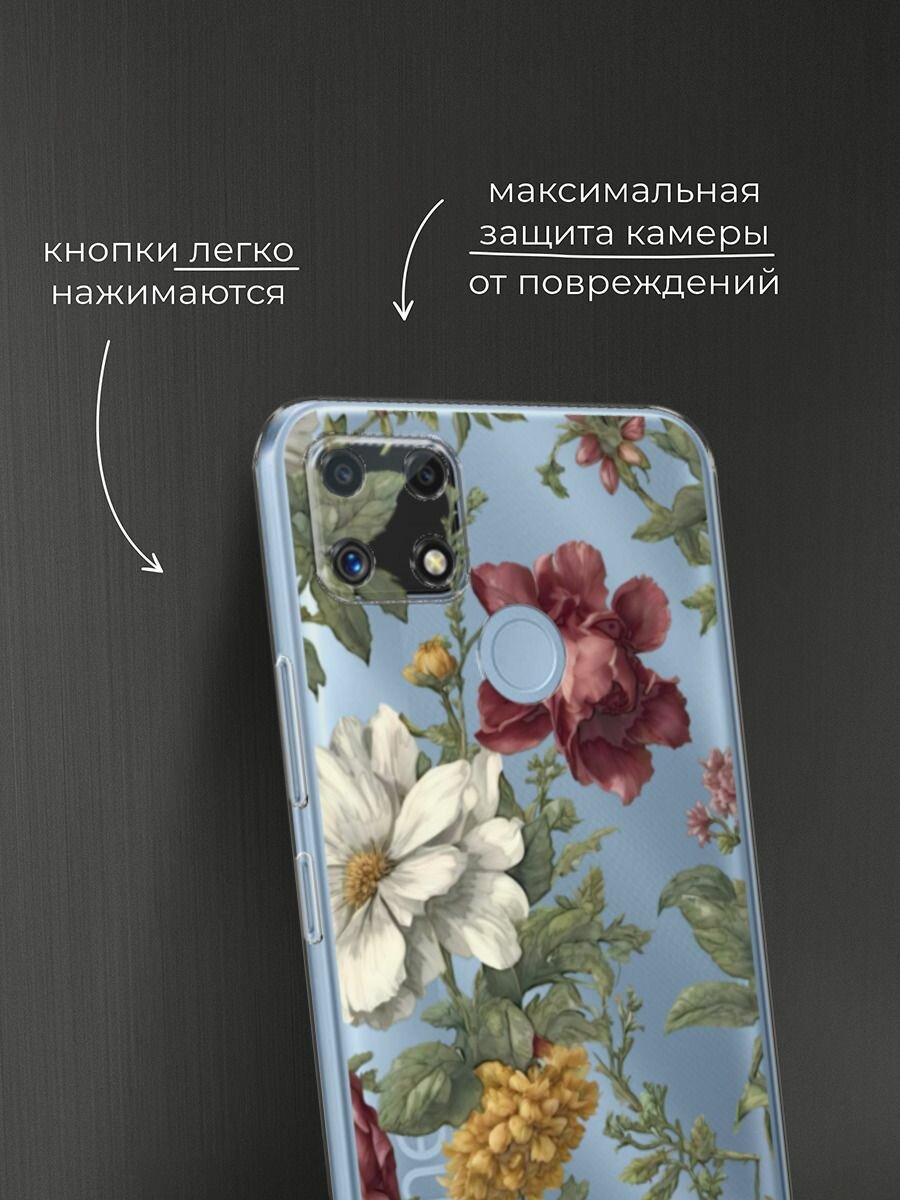 Чехол на Realme C25/C25s / Реалми С25/C25s с принтом Акварельные цветы 2 — фото 1