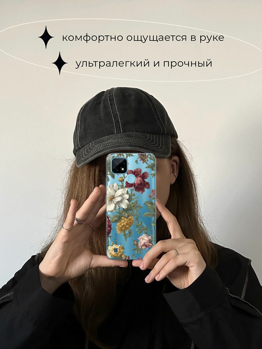 Чехол на Realme C21 / Реалми С21 с принтом Акварельные цветы 2 — фото 1