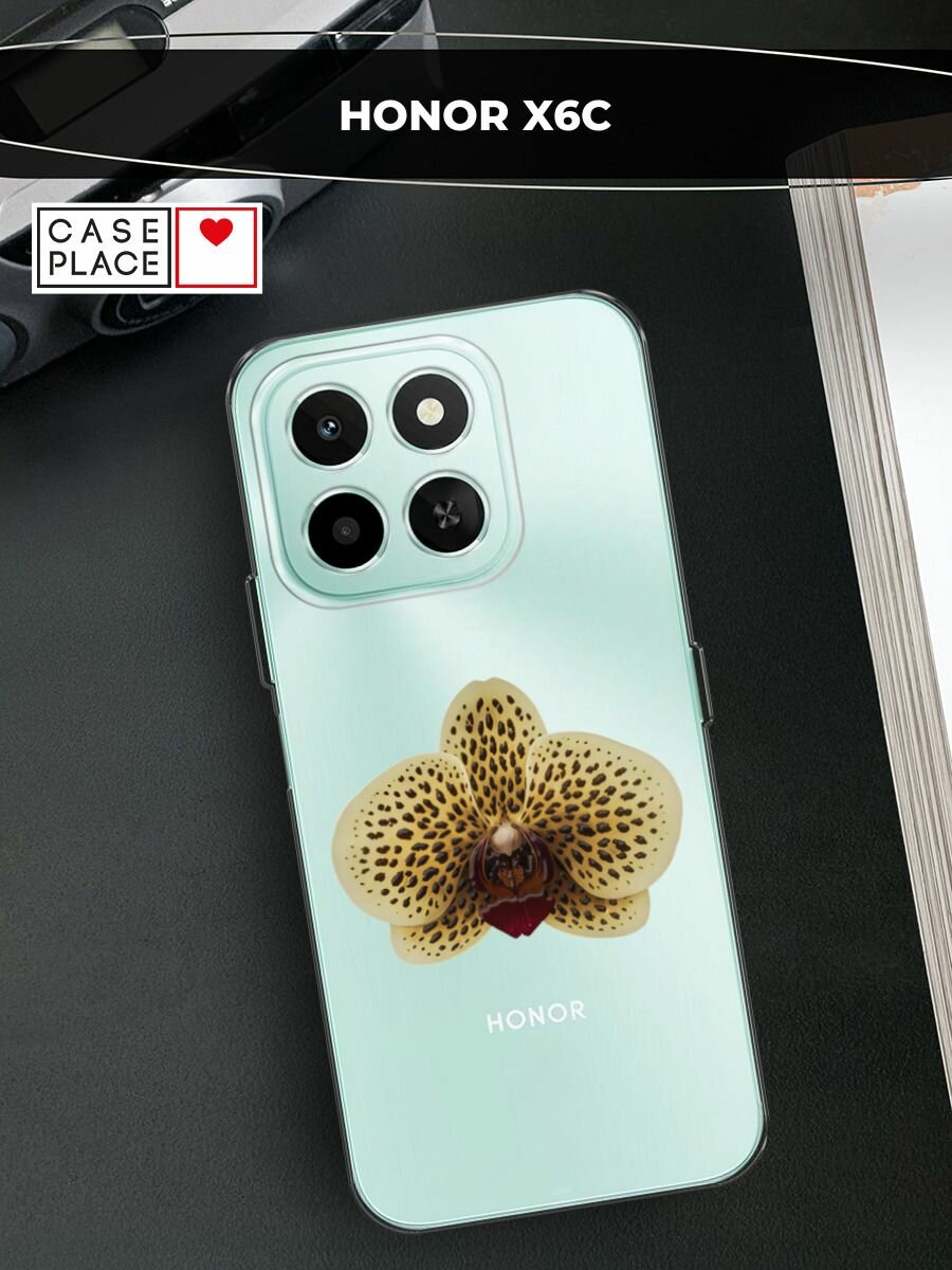 Силиконовый чехол на Honor X6c / Хонор X6c с принтом Желтая орхидея