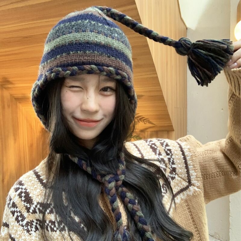 Шапка вязаная для бани, 3 косички, размер 55-59