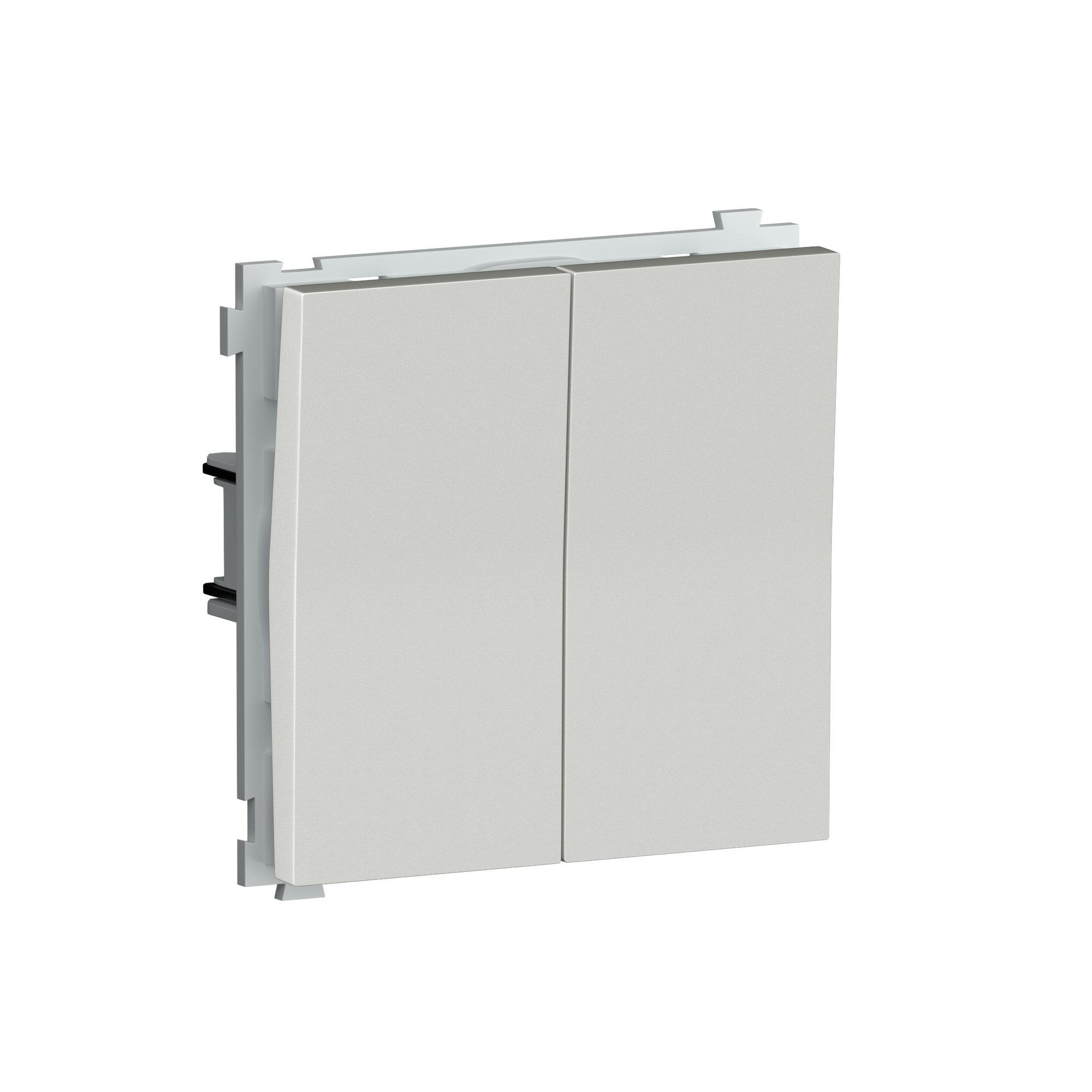 Кнопка звонка 2-клавишная 2н. о. 10A 250В, цвет белый глянец, серия R98, Donel