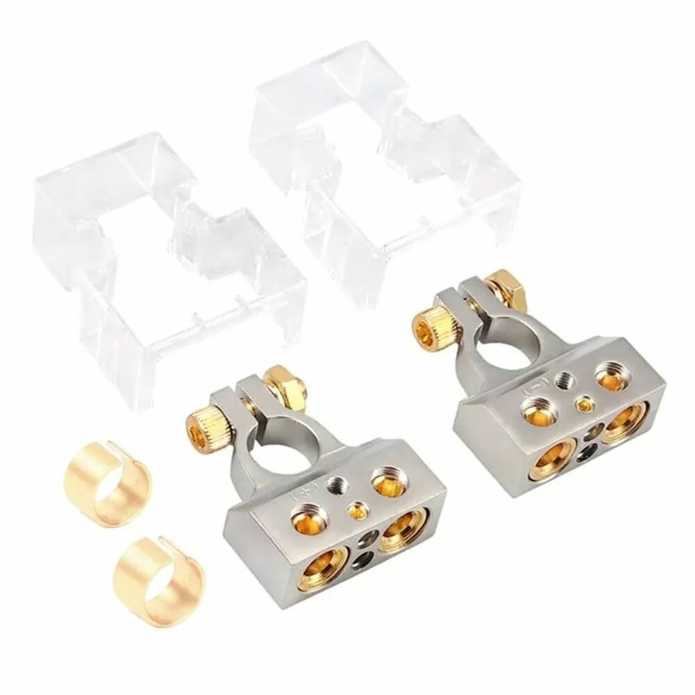 Автомобильные акустические клеммы с прокладками - серебристые и золотые