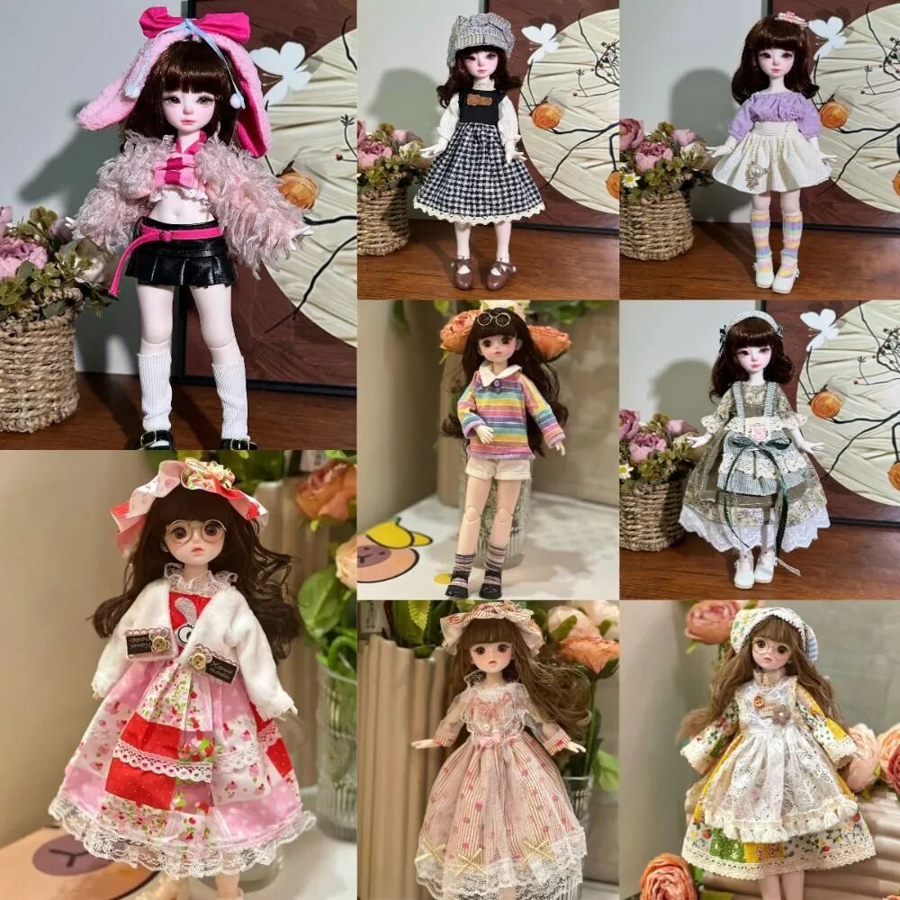 30 см кукольная одежда для кукол BJD 1/6, Комплект одежды с платьем, топом и шляпой — фото 1