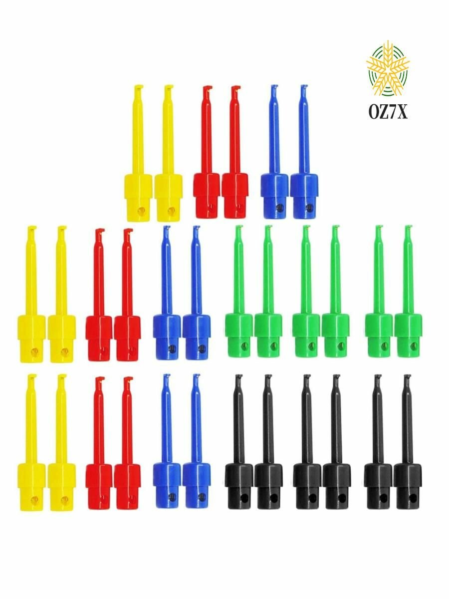 Измерительные зажимы, 30 шт, измерительные наконечники, зажим совместим с проводов мультиметра, набор электронных мини-тестовых щупов, граббер тестирования печатных плат