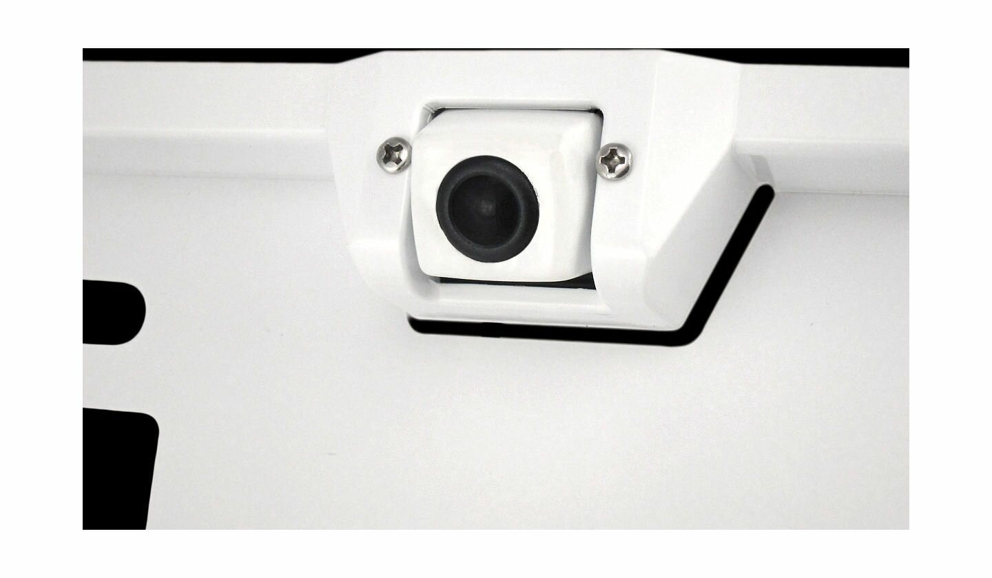 CAM-4W универсальная камера заднего вида в рамке номерного знака белая