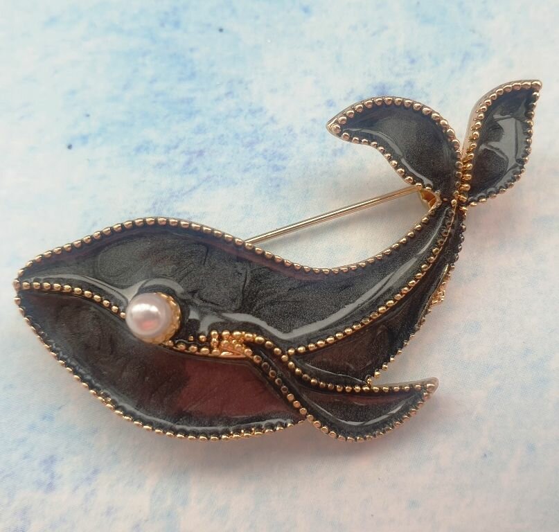 Брошь, жемчуг культивированный