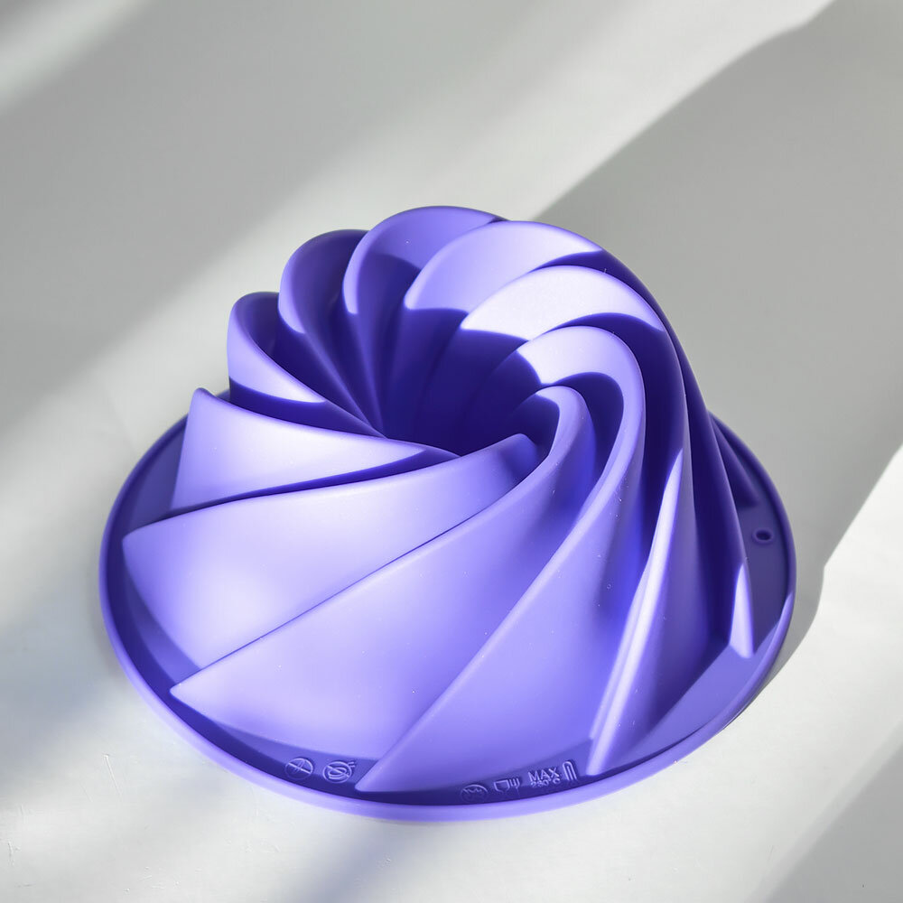 Форма для выпечки кекса силиконовая "кекс №10" 15х6,5см, круглая, фиолетовая