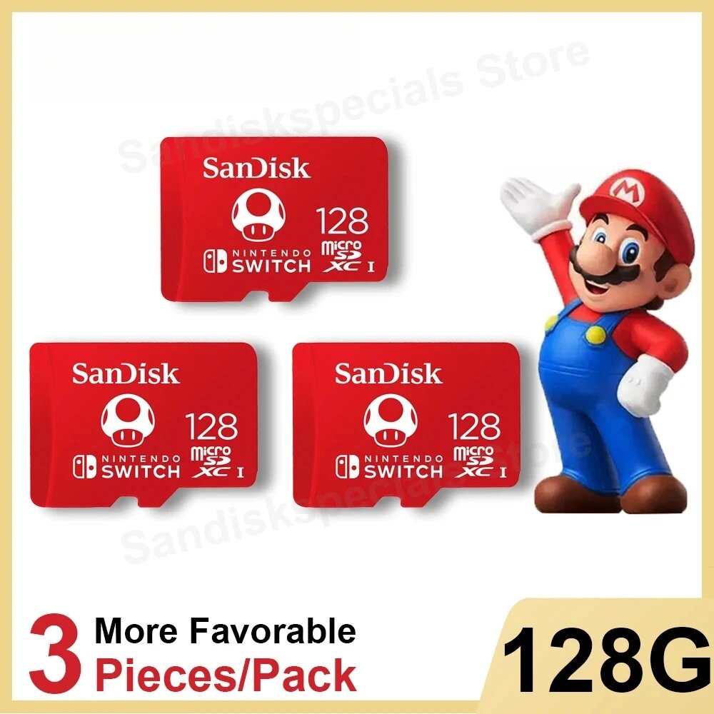 SanDisk microSD карта памяти для Nintendo Switch 128/256/512 ГБ