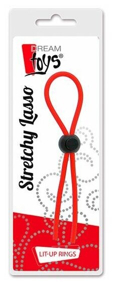 Красное эрекционное лассо с одной бусиной-утяжкой STRETCHY THIN LASSO, красный