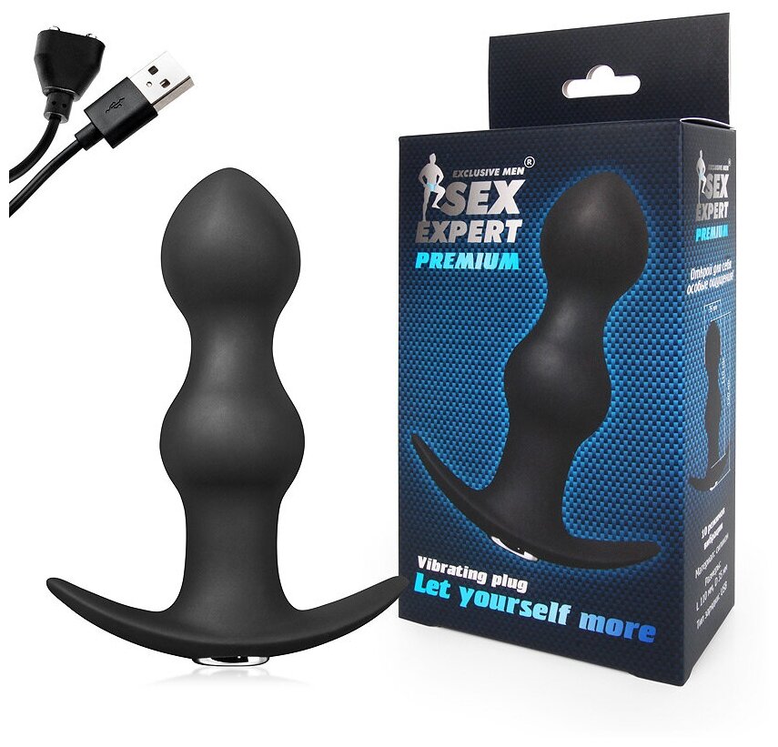 Анальный вибратор с шариками SEX EXPERT, SEM-55214