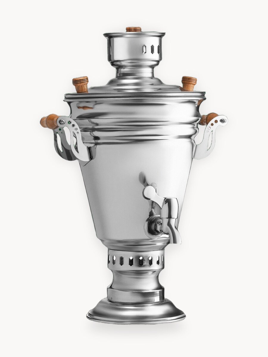 Самовар на дровах жаровый "Казак", 5 литров, нержавеющая сталь, труба в комплекте