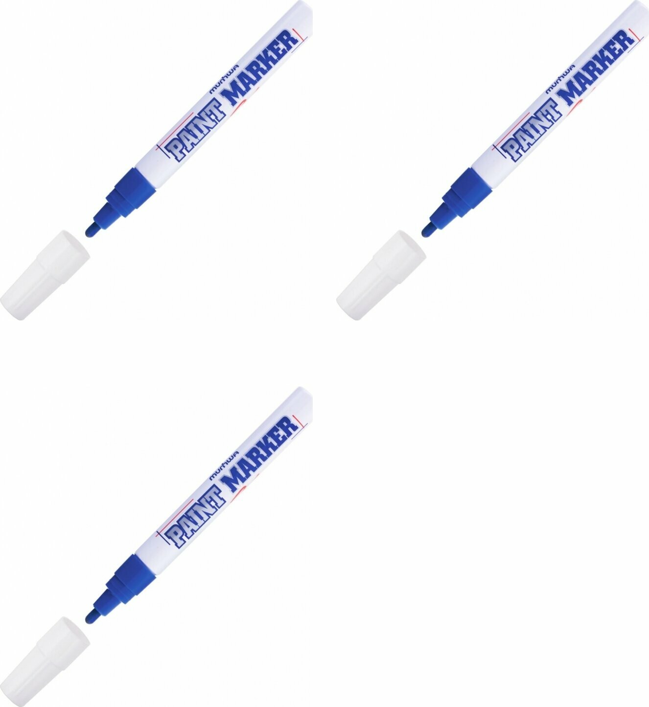 Маркер-краска MunHwa Paint Marker синий 4мм (комплект из 3 шт.)