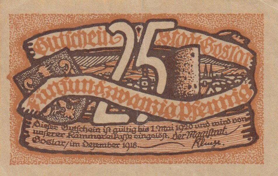 Германия (Германская Империя) Гослар 25 пфеннигов 1918 г.