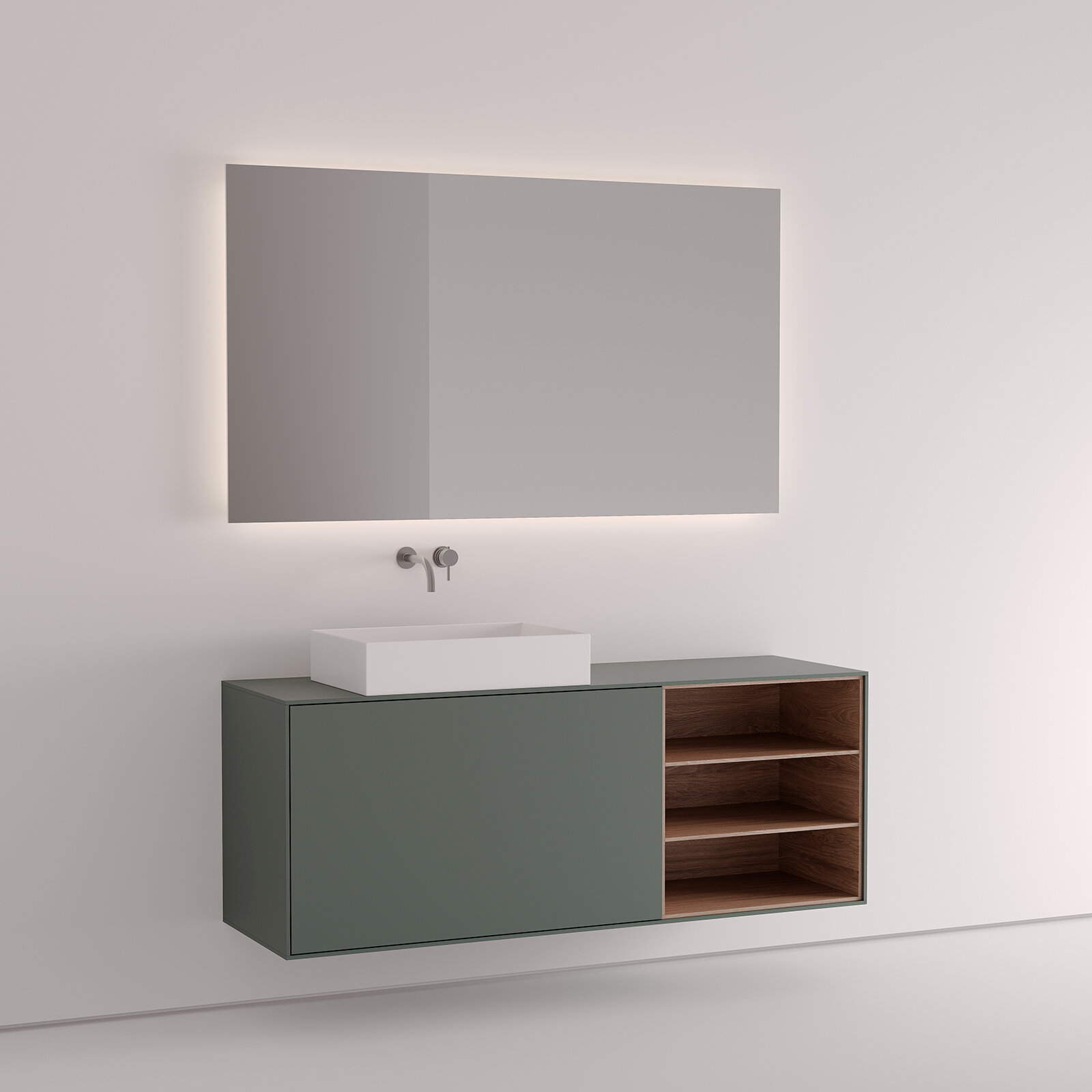 Тумба подвесная под две раковины 150 см. Vivomobili VERDE COMODORO