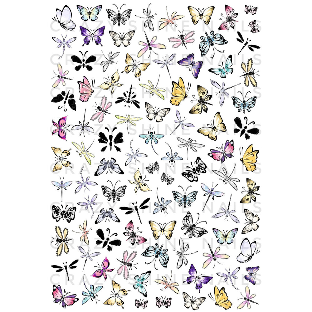 Слайдер-дизайн Crazy Shine Nails mini №1193 BUTTERFLIES
