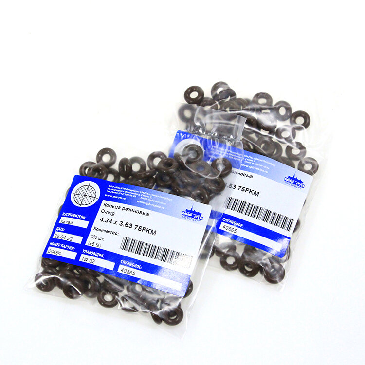 Кольца резиновые уплотнительные (O-ring) 4.34х3.53 75FKM (упаковка 100 шт. ±5%)