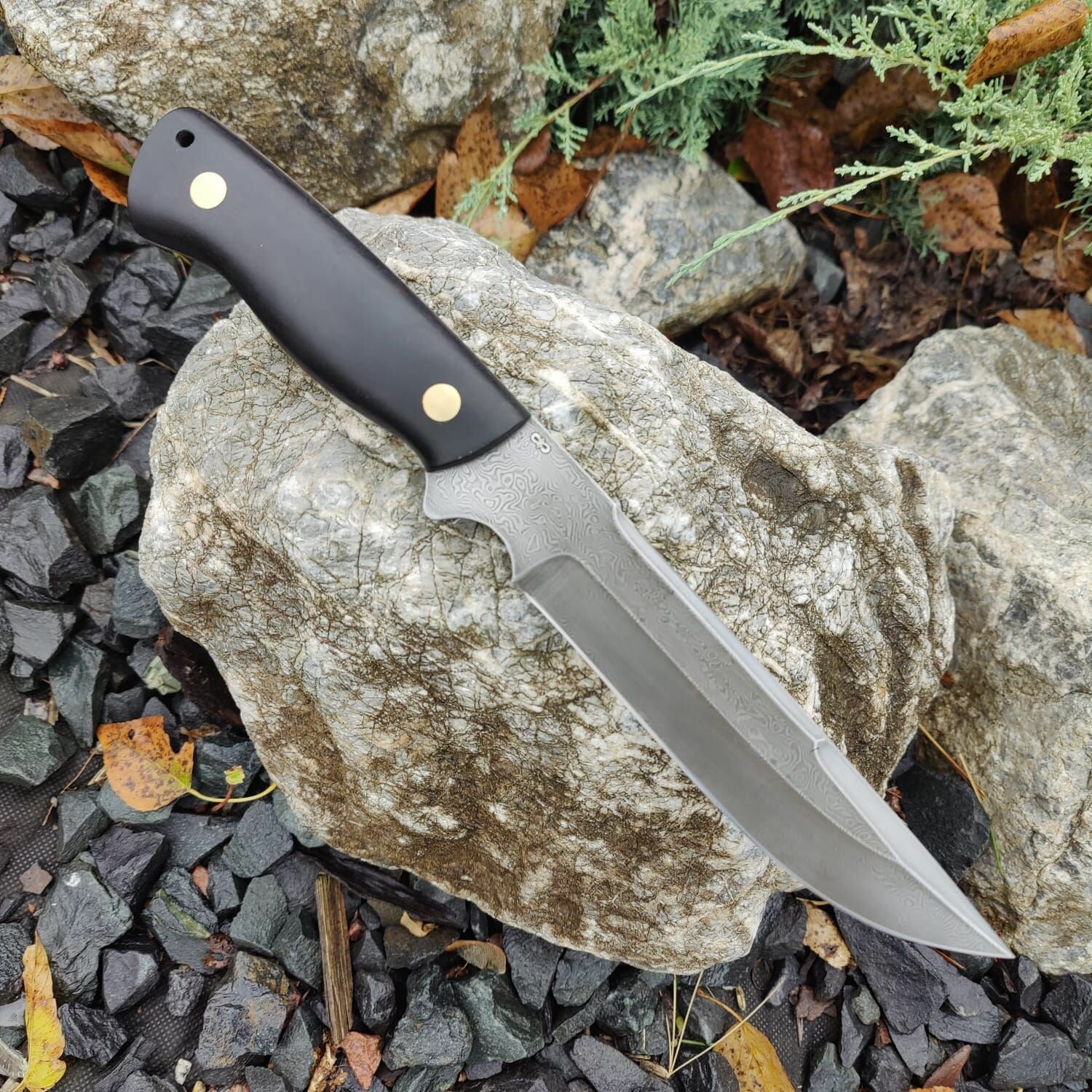 Нож туристический Рифей ZDI1016 Дамаск рукоять граб стабилизированный