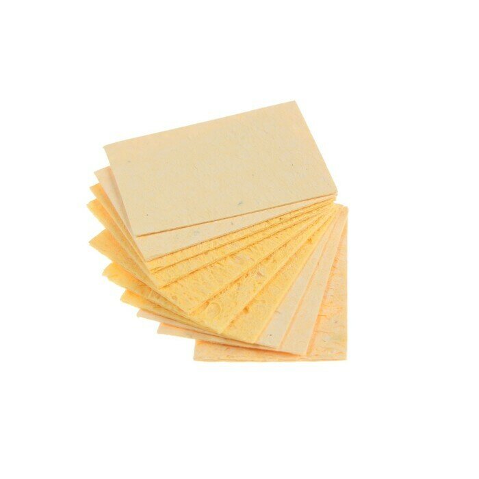 Губки для очистки жала паяльников тундра, 50 х 35 мм, 10 шт.