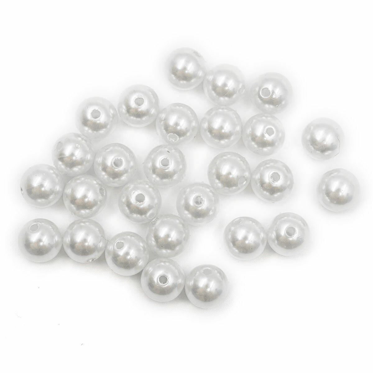 Бусины пластиковые, 'жемчуг', цветные, круглые, 12мм, 25гр, Astra&Craft (001 NL белый)