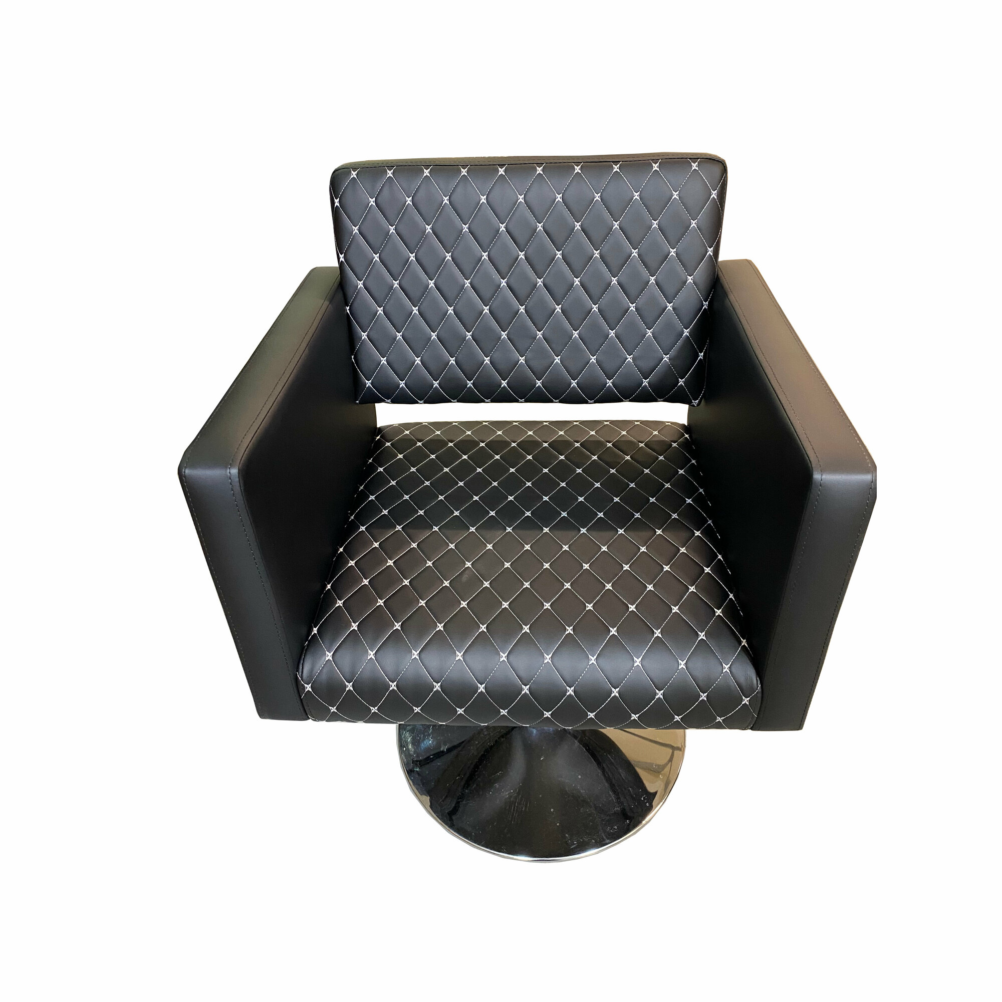 Парикмахерское кресло "Шакира", белые ромбики - основание диск