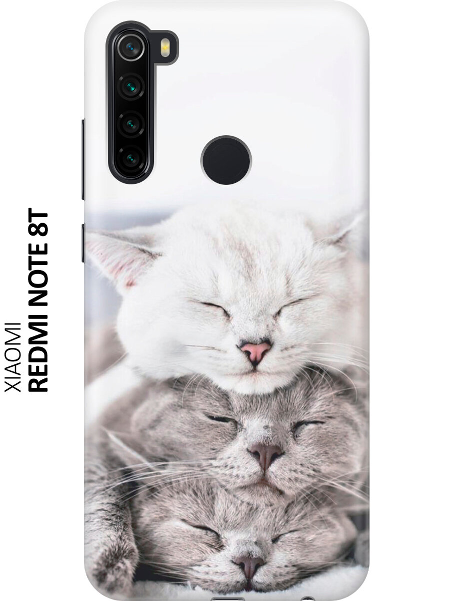 Силиконовый чехол Три кота на Xiaomi Redmi Note 8T / Сяоми Редми Ноут 8Т