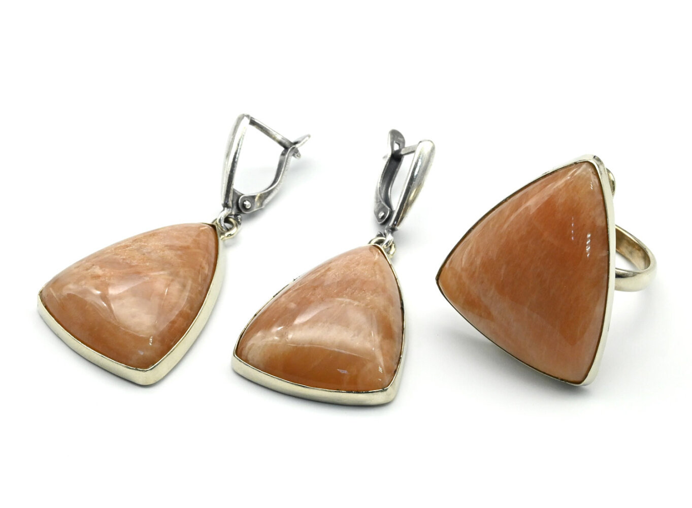 Комплект бижутерии: серьги, кольцо, гелиодор