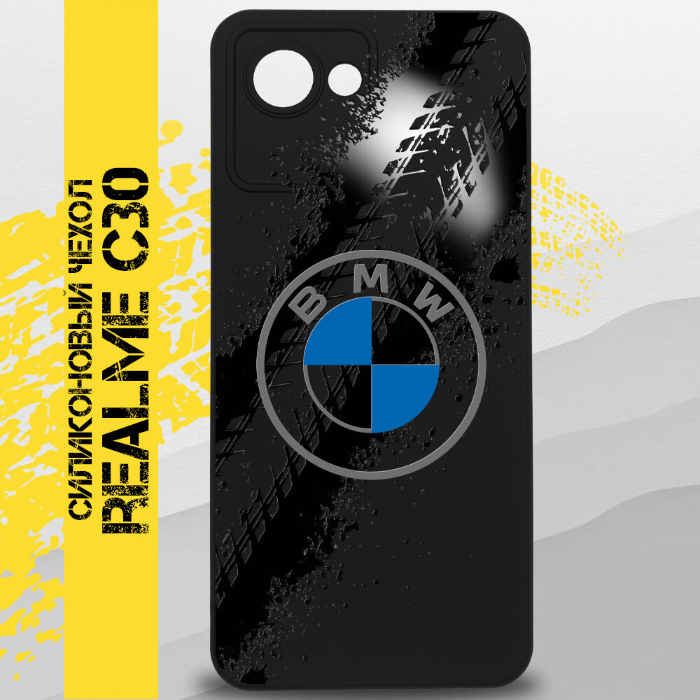Силиконовый защитный чехол для Realme C30 с автомобильным принтом BMW