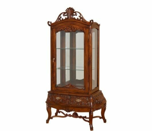 Витрина для посуды DOMKORLEONE в стиле Rococo из красного дерева (mahogany wood), цвет орех NAA (светло-коричневый)