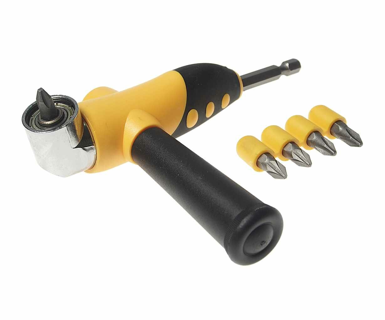 Адаптер-переходник для бит угловой (4 биты PZ2/PH2x25мм) на держателе, 37853, FIT