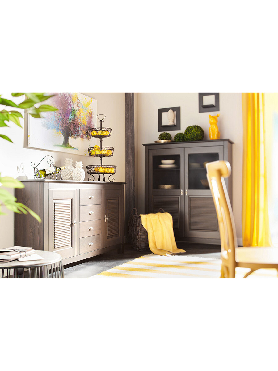 Шкаф для посуды ММЦ Гостиная Рауна 20 (колониал) из массива сосны