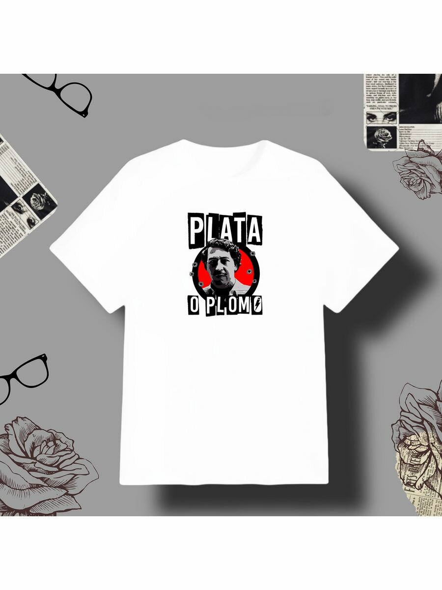 Футболка pablo escobar plata o plomo