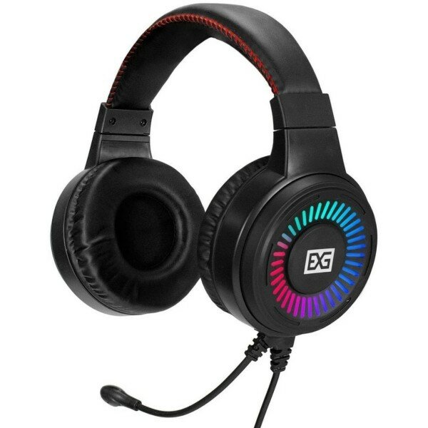 Гарнитура ExeGate Gaming HS-520G чёрный, проводная, 2 x mini jack 3.5 мм + USB, подсветка, регулятор громкости