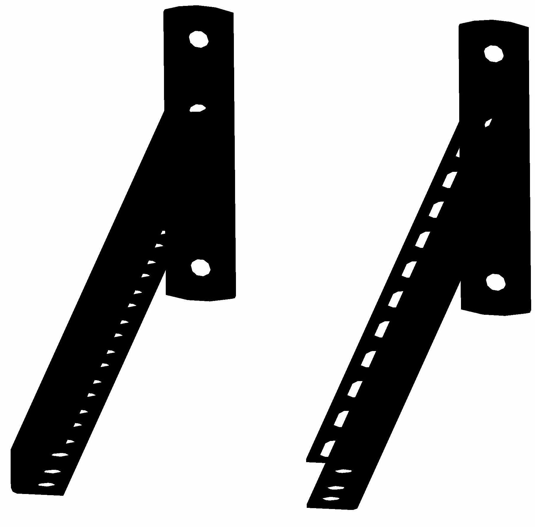 Комплект кронштейнов П-образных окрашенных 600мм. чёрный (RAL 9005)