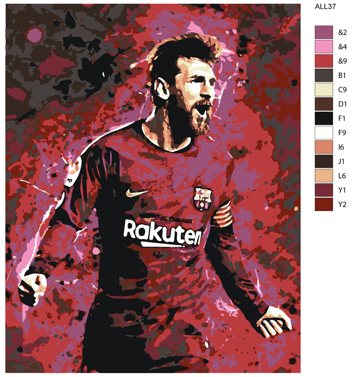 Картина по номерам "Лионель Месси в красном" ALL37 40_50