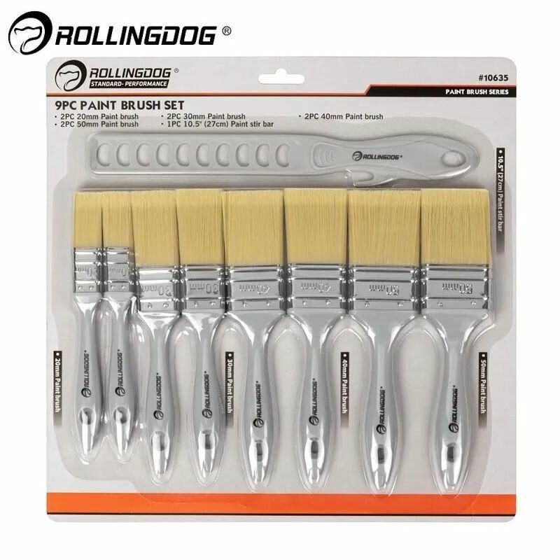 Набор кистей Rollingdog G100 20 20 30 30 40 40 50 50мм, синтетика, серия Standard