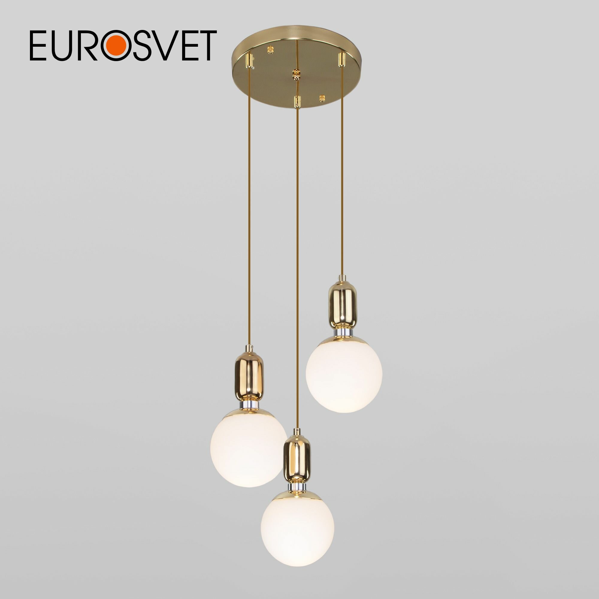 Подвесной светильник Eurosvet Bubble 50151/3, E27, 3*60 Вт, золото